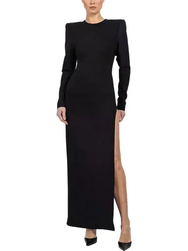 Wardrobe.NYC Shoulder-pad Maxi Dress - Black