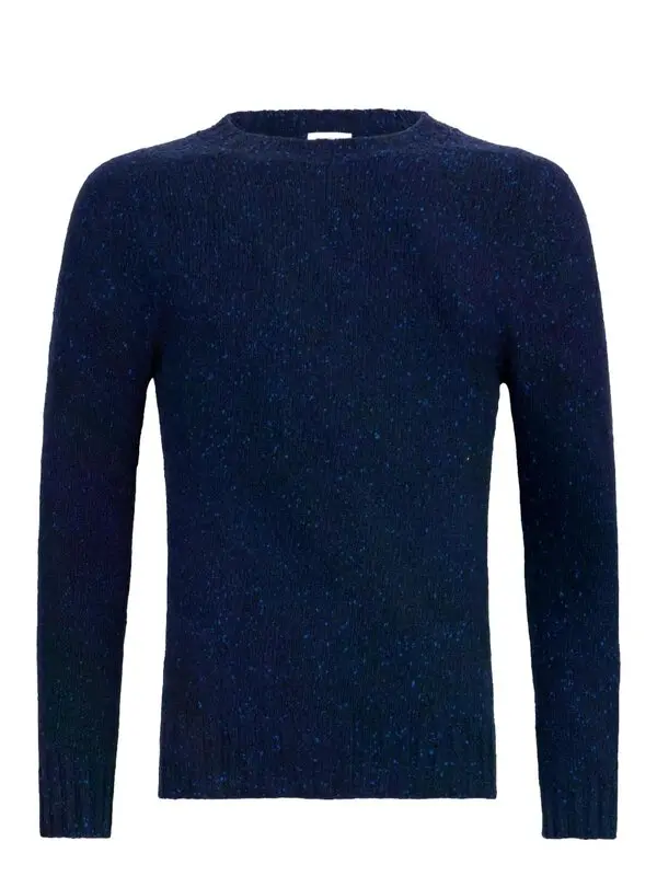 Malo Speckled Crew-neck Sweater - Blue