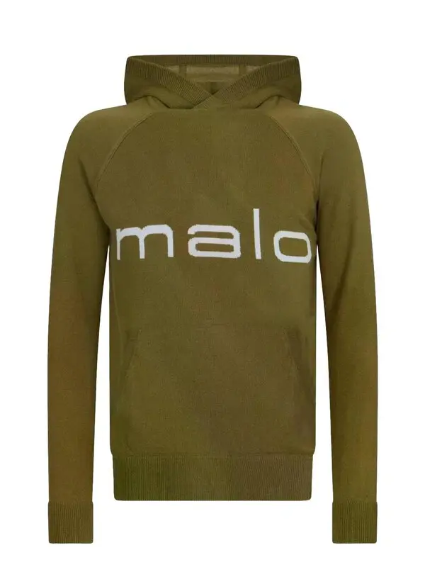 Malo Hoodie With Logo Detail - Green