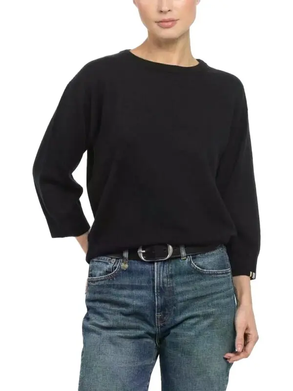 EXTREME CASHMERE X N°398 Jewel Short-sleeve Crew-neck Sweater - Black