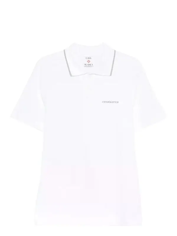 Casablanca Logo-embroidered Polo Shirt - White