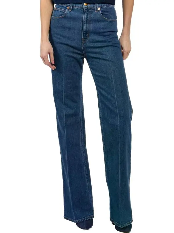 JAMIE HALLER Panelled Wide Leg Jeans - Blue