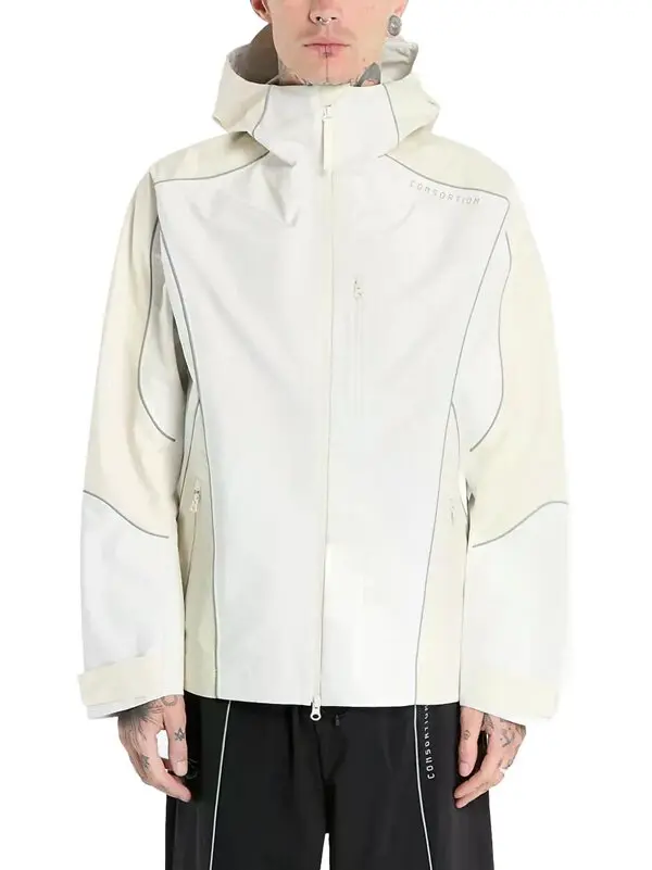 Adidas By Consortium Paneled Hooded Jacket - Neutrals
