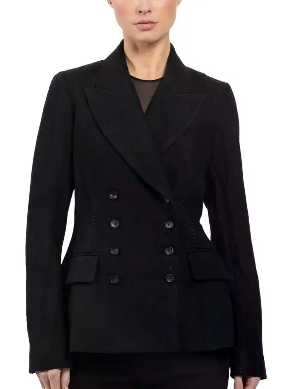 Masnada Button Double-breasted Jacket - Black