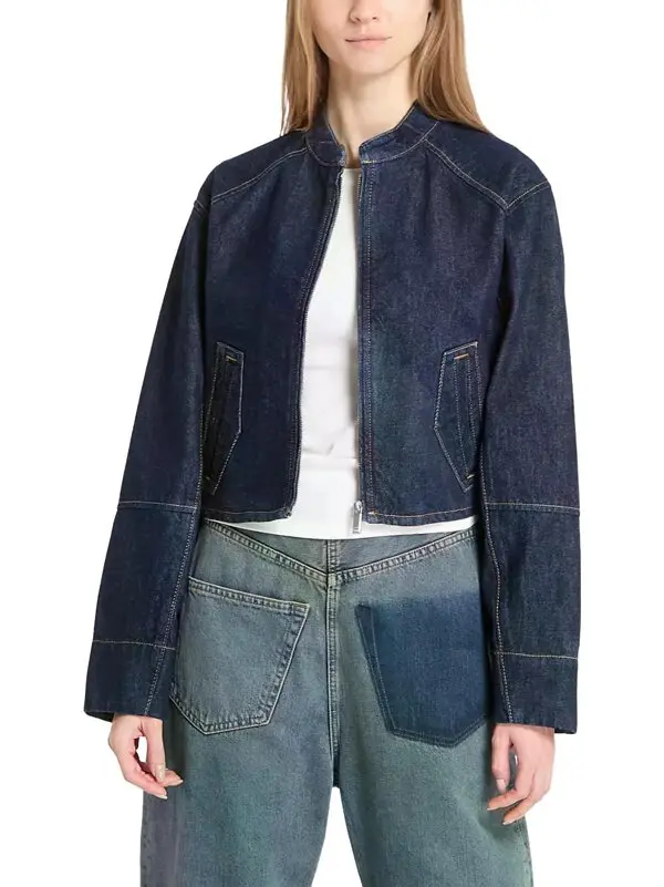 Calvin Klein Zip-up Denim Jacket - Blue