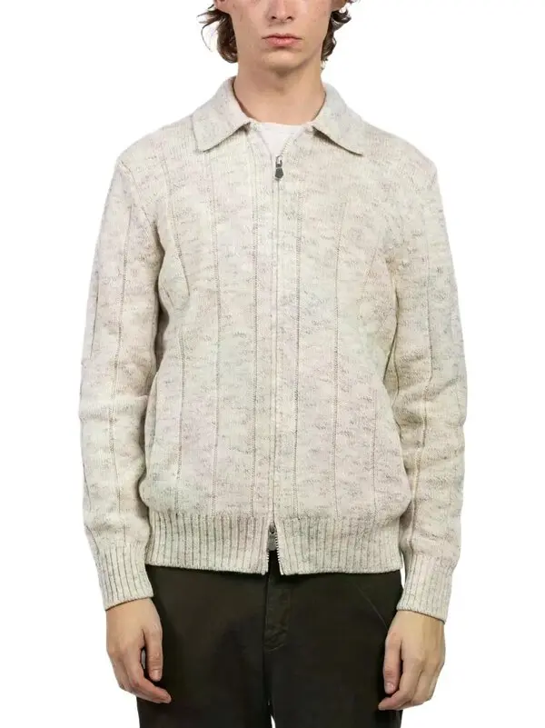 GRAN SASSO Long-sleeve Zip-up Cardigan - Neutrals