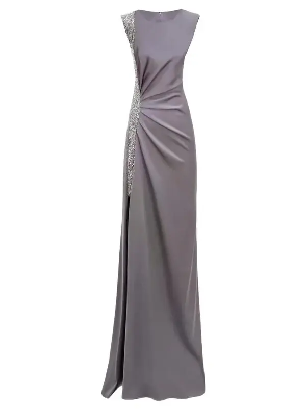 GEMY MAALOUF Beaded Maxi Dress - Grey