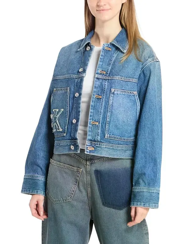 Calvin Klein Workwear Logo-appliqué Denim Jacket - Blue