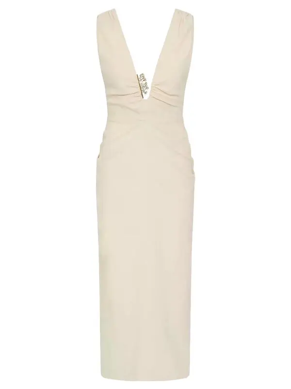 Rachel Gilbert Martina Embellished Midi Dress - Neutrals