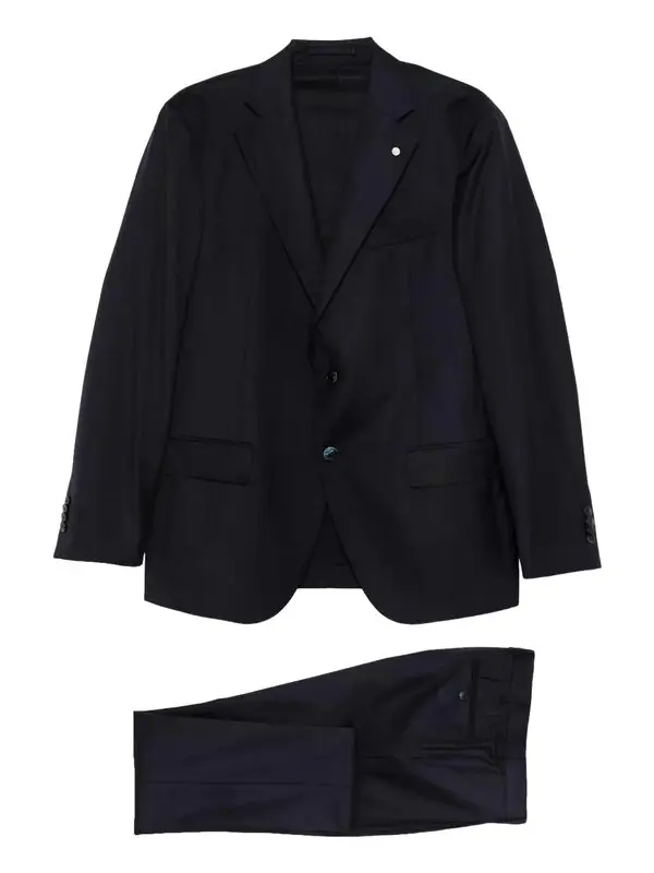 LUIGI BIANCHI MANTOVA Silgle-breasted Wool Suit - Blue