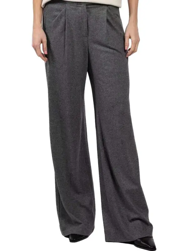 Veronica Beard Pleated Wide Leg Trousers - Grey