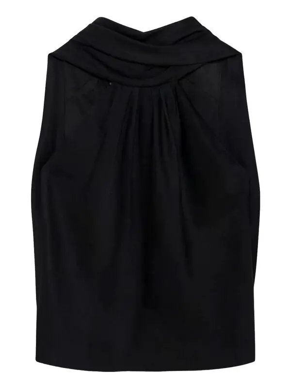 Simkhai Scarlett Draped Halterneck Blouse - Black