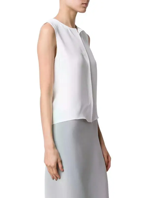 PETER COHEN Sleeveless Silk Blouse - White