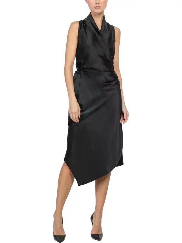 PETER COHEN Tie-waist Asymmetric Dress - Black