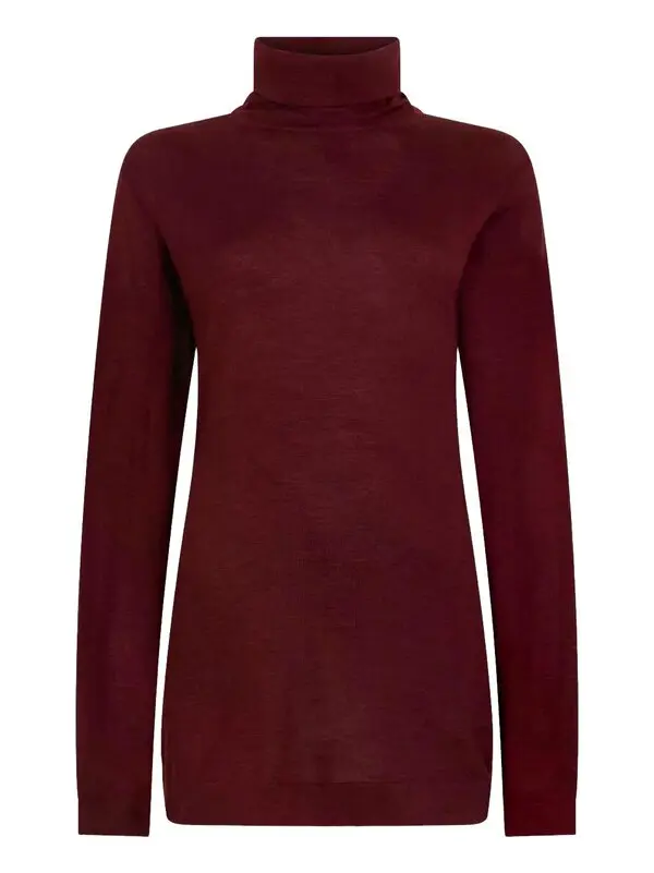 Malo Turtleneck Long Sleeve Sweater - Red