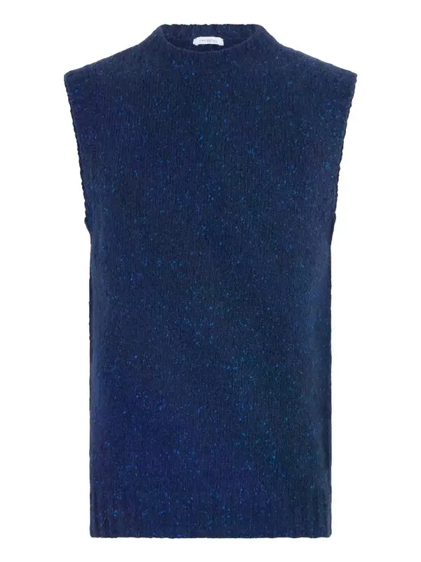 Malo Sleeveless Speckled Vest - Blue