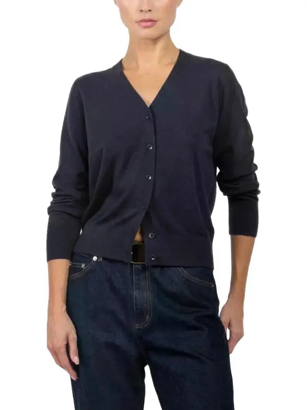 Tibi V-neck Button Cardigan - Blue