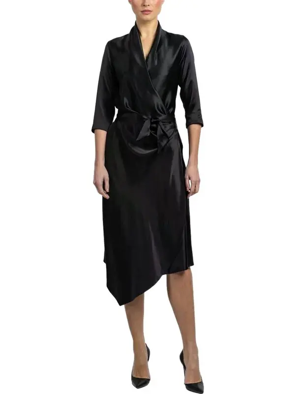 PETER COHEN Tie-waist Wrap Dress - Black