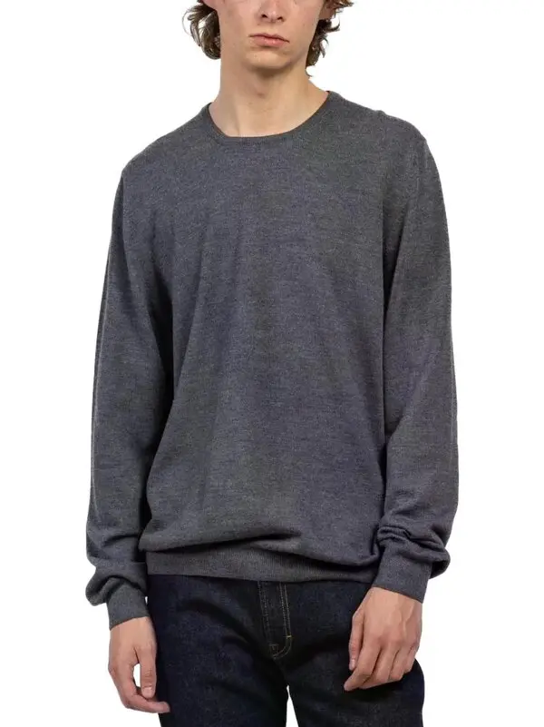 GRAN SASSO Crew-neck Sweater With Elbow Patches - Grey