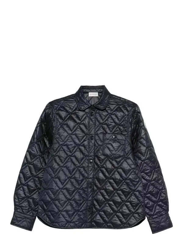 Moncler Quilted Overshirt With Pockets - Blue