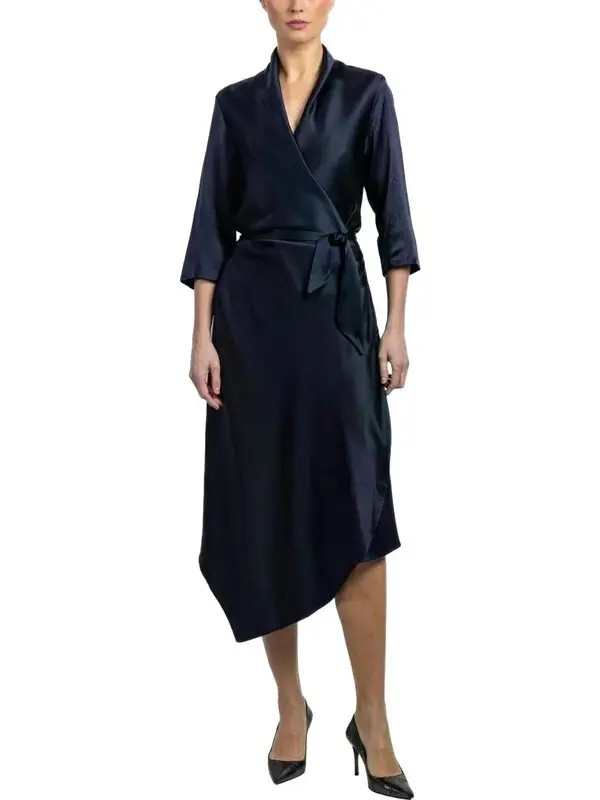 PETER COHEN Wrap Tie Dress - Blue