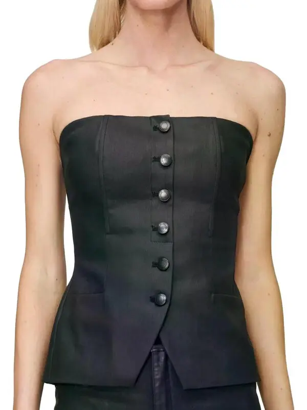 DL1961 Buttoned Strapless Top - Black