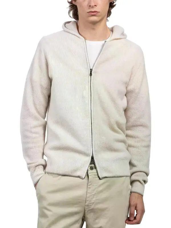 FRADI Hooded Zip Knitwear - Neutrals