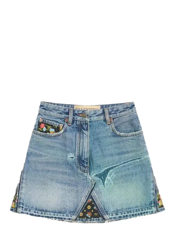 Valentino Garavani Denim Mini Skirt - Blue