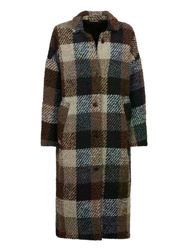 HANNES ROETHER Check-pattern Coat - Brown