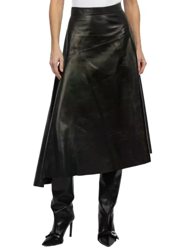 KULSON Panelled A-line Skirt - Black