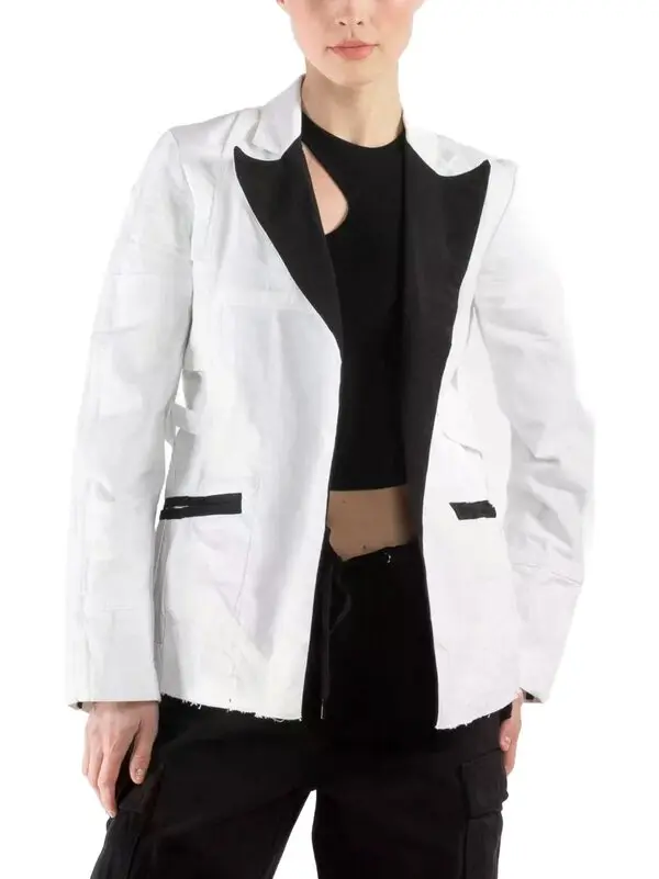 GREG LAUREN Painter Ollie Contrast-trim Jacket - White