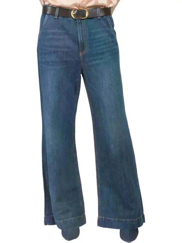 ASKK NY Buttoned Wide-leg Jeans - Blue