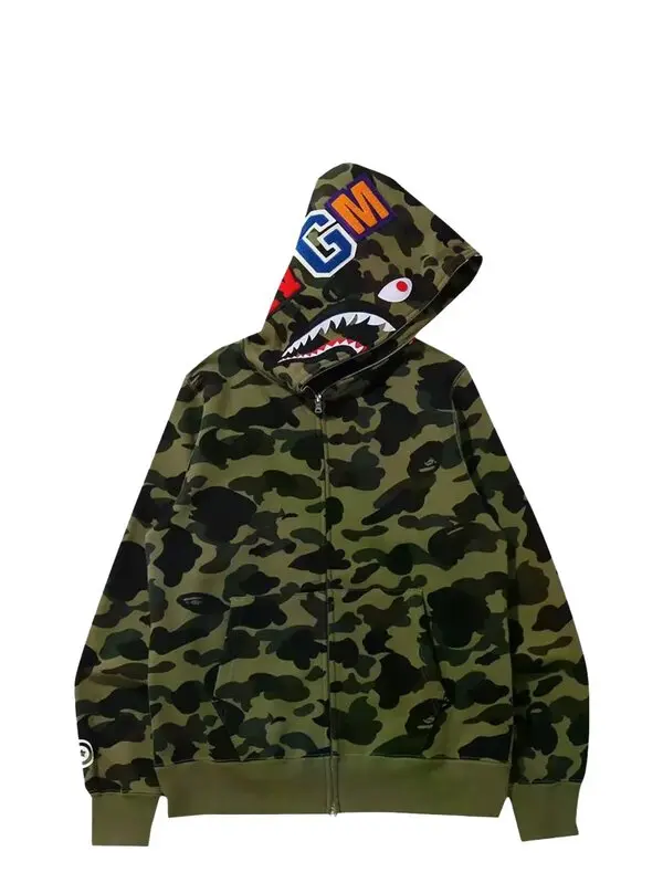 A BATHING APE® Camouflage-print Zip Up Hoodie - Green