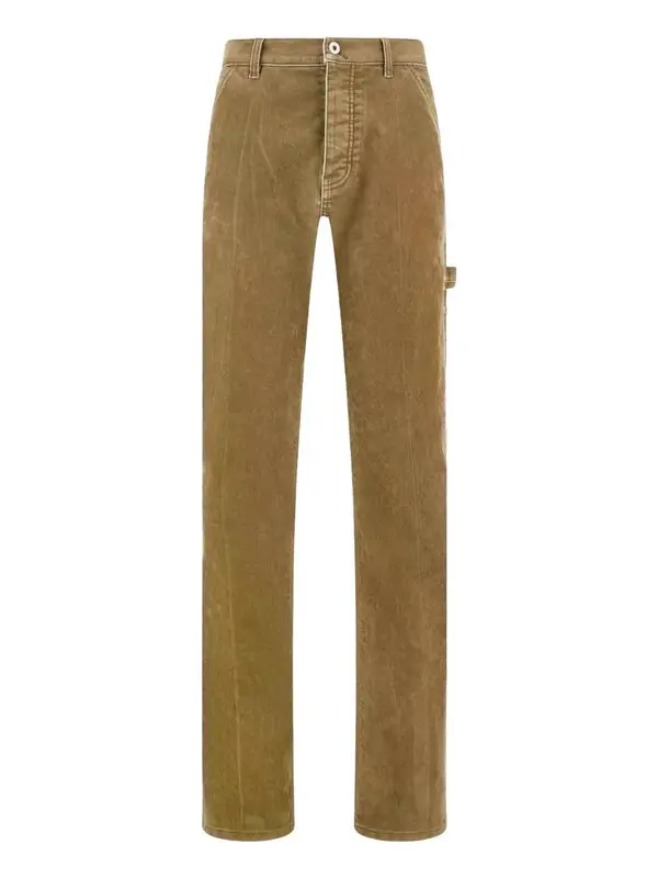 FERRAGAMO Cargo Trousers With Flocked Patch Pockets - Brown