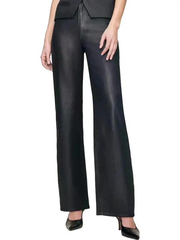 DL1961 Karmine Coated Wide Leg Jeans - Black