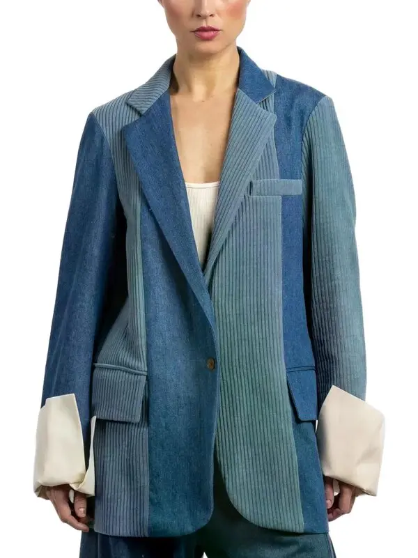 MAISON JEJIA Panelled Corduroy Jacket - Blue