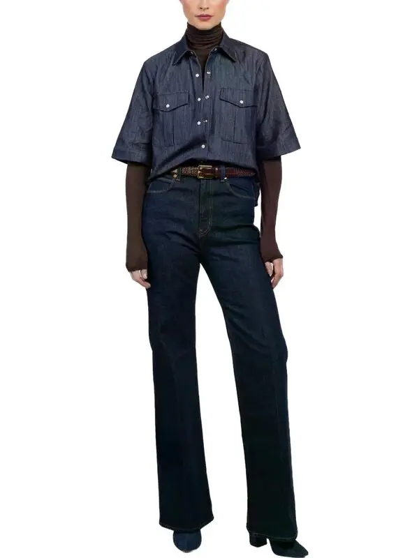 CISSA Safari Buttoned Pocket Shirt - Blue
