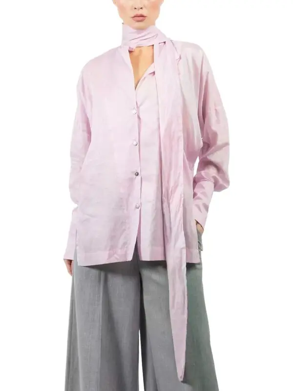 THELATEST Cecilia Bow-detail Buttoned Shirt - Pink