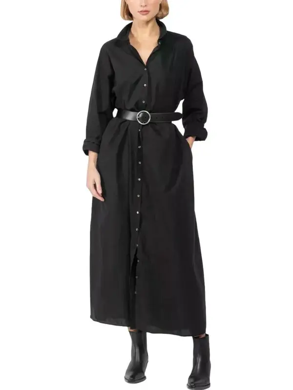 Xirena Buttoned Shirt Dress - Black