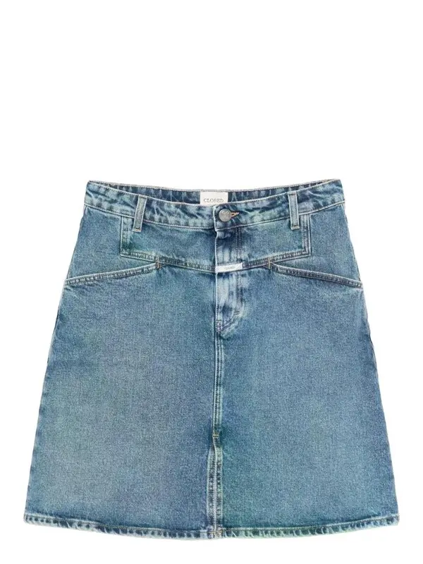 Closed Mini A-line Skirt - Blue