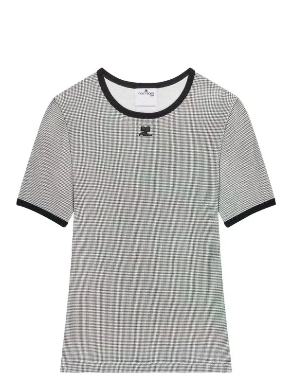 COURREGES Houndstooth T-shirt - Grey