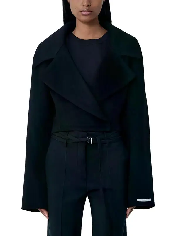 Sportmax Notched-lapel Cropped Jacket - Black