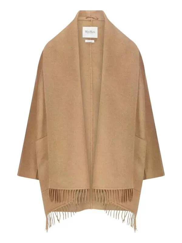 Max Mara Abilita Fringed Long-sleeve Coat - Brown
