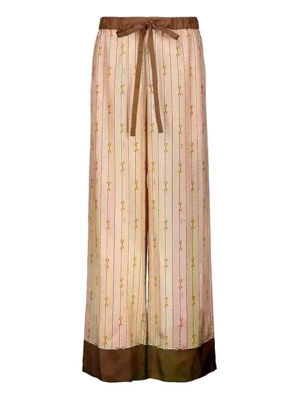 Gucci Printed Silk Trousers - Pink