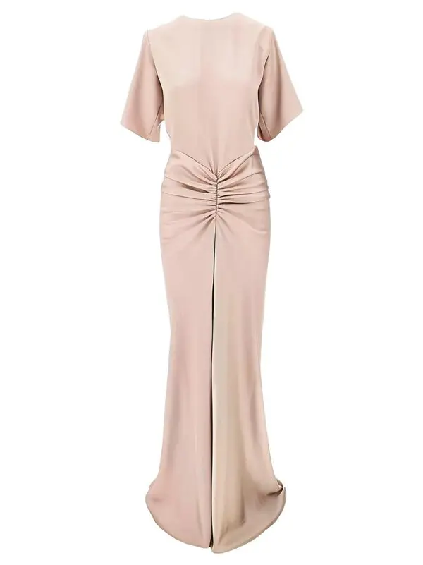 Andamane Iris Ruched Maxi Dress - Pink