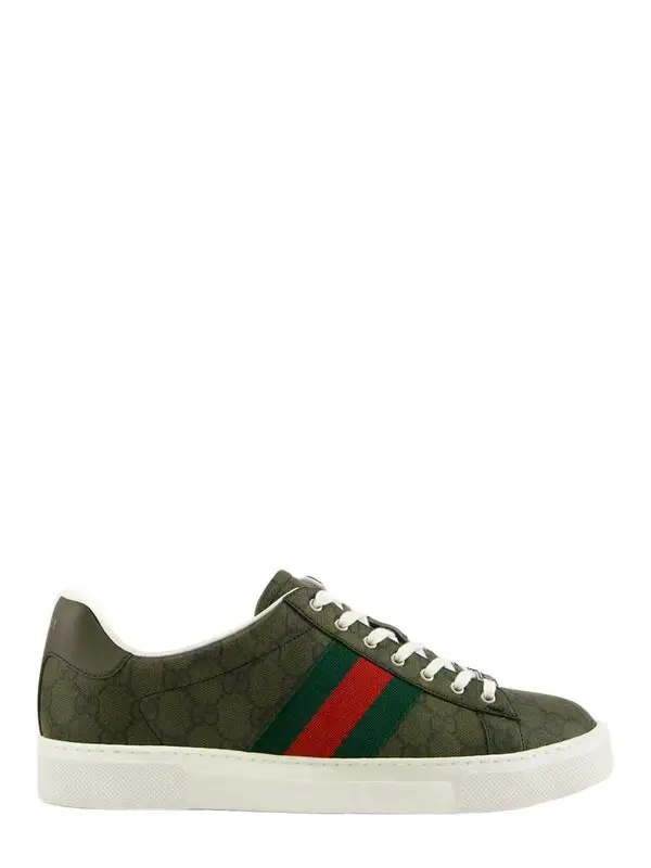 Gucci Ace Gg Supreme Lace-up Sneakers - Green