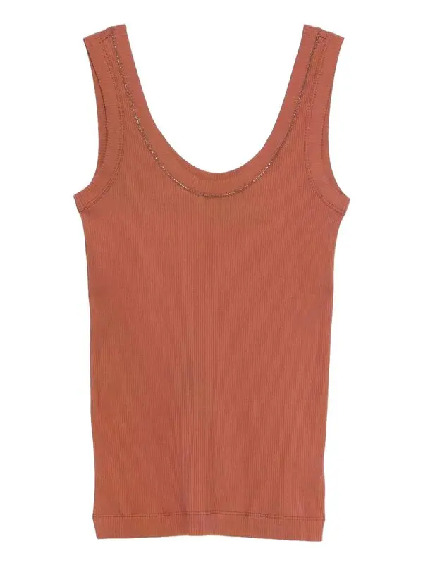 Brunello Cucinelli Ribbed Tank Top - Orange