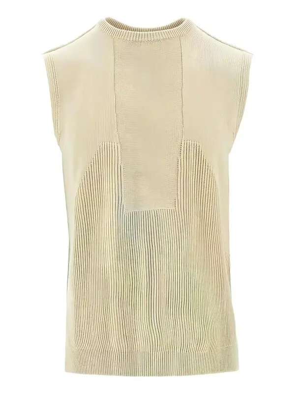 Rick Owens Ribbed-detail Round-neck Gilet - Neutrals