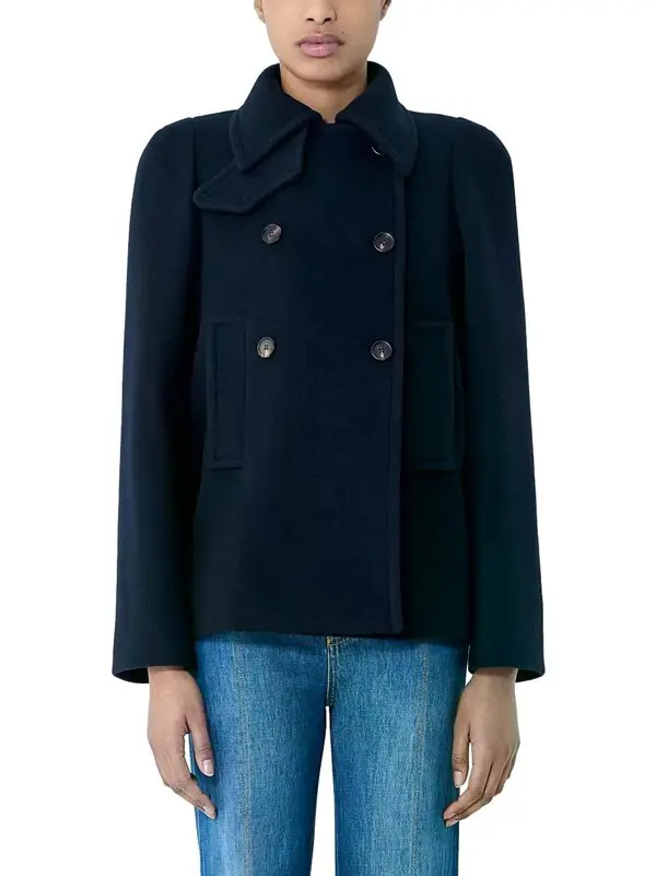 Chloé Double-breasted Cropped Jacket - Blue