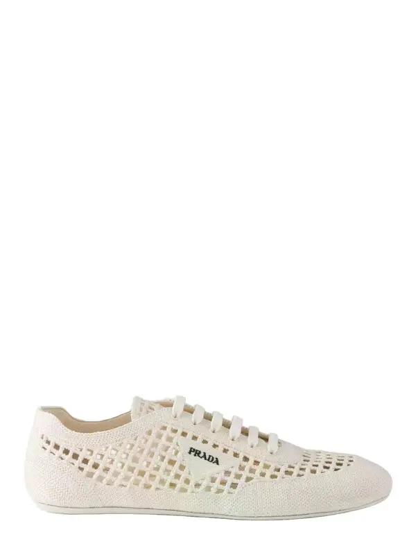 Prada Crochet Round-toe Sneakers - Neutrals